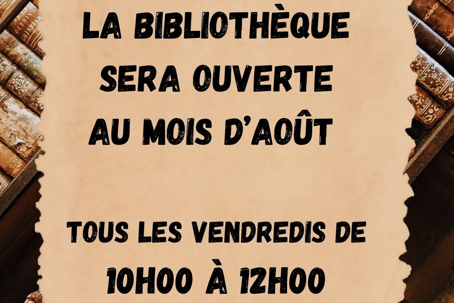 HORAIRES BIBLIOTHÈQUE AOUT 2025 - Commune de Marzy